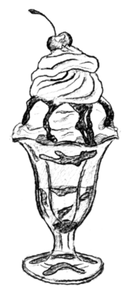Ice Cream Sundae Outline