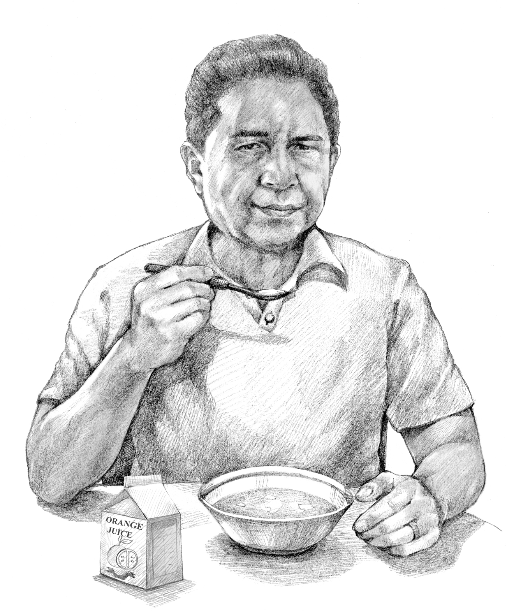 A man eating soup and drinking juice | Media Asset | NIDDK