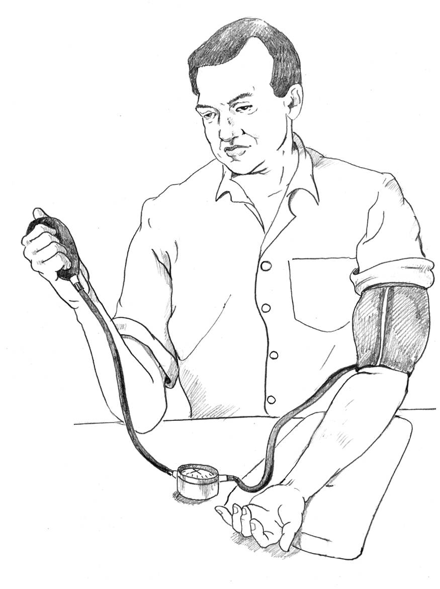 A man checking his blood pressure | Media Asset | NIDDK